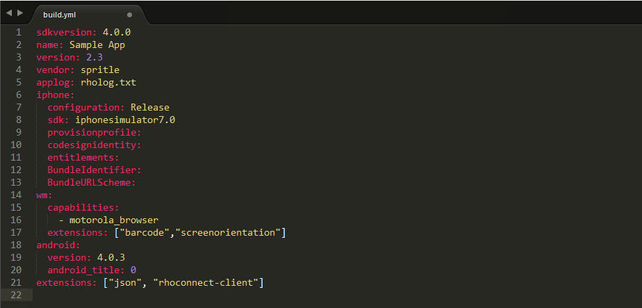 Display Mobile App Version From Rhomobile S Build Yml Spritle Software